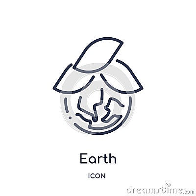 Linear Earth Icon From Ecology Outline Collection. Thin Line Earth ...