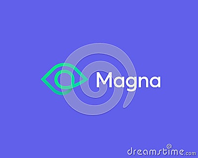 Linear Eye Loop Vector Icon Logo Design Template. Minimalistic Optic ...