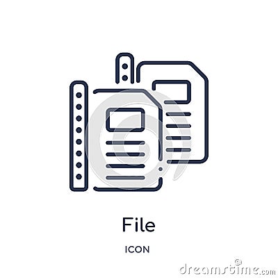 Linear File Icon From Internet Security Outline Collection. Thin Line ...