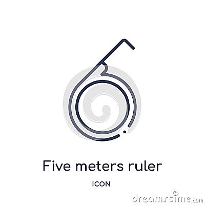 Linear Five Meters Ruler Icon From Construction Outline Collection ...