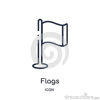 Linear Flags Icon From Maps And Flags Outline Collection. Thin Line ...