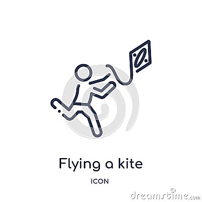 Linear Flying A Kite Icon From Activity And Hobbies Outline Collection ...