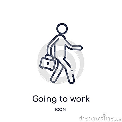 Linear Going To Work Icon From Behavior Outline Collection. Thin Line ...