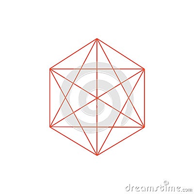 Linear Hexagon Geometric Shape, Molecular Structure. Stock Vector ...