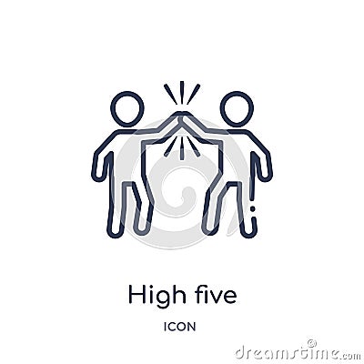Linear High Five Icon From Humans Outline Collection. Thin Line High ...