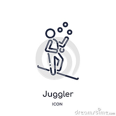 Linear Juggler Icon From Magic Outline Collection. Thin Line Juggler Icon Isolated On White ...