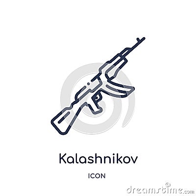 Linear Kalashnikov Icon From Army And War Outline Collection. Thin Line ...