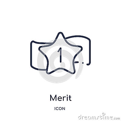 Linear Merit Icon From Education Outline Collection. Thin Line Merit ...