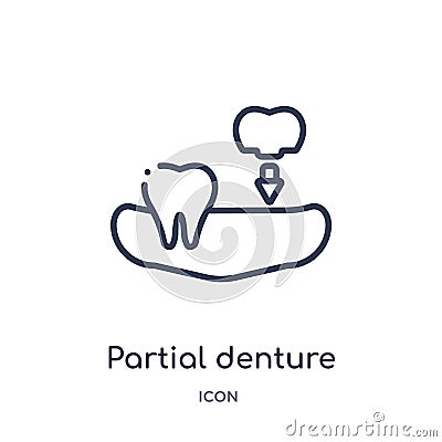 Linear Partial Denture Icon From Dentist Outline Collection. Thin Line ...