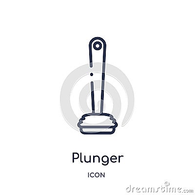 Linear Plunger Icon From Cleaning Outline Collection. Thin Line Plunger ...