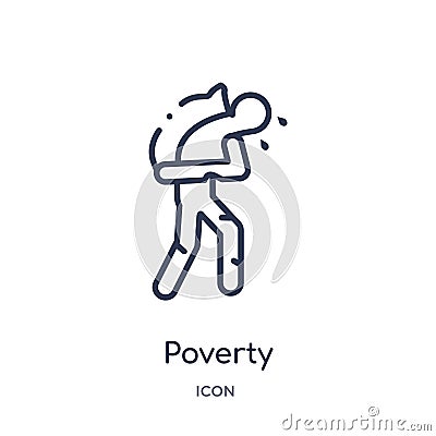 Linear Poverty Icon From General Outline Collection. Thin Line Poverty ...