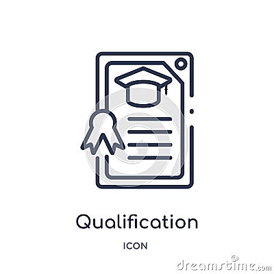 Linear Qualification Icon From Elearning And Education Outline ...