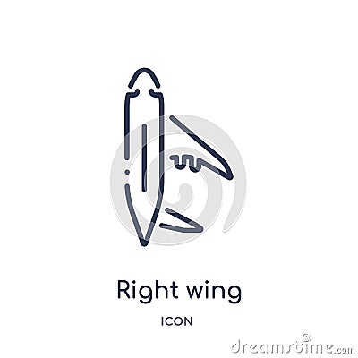 Linear Right Wing Icon From Airport Terminal Outline Collection. Thin ...
