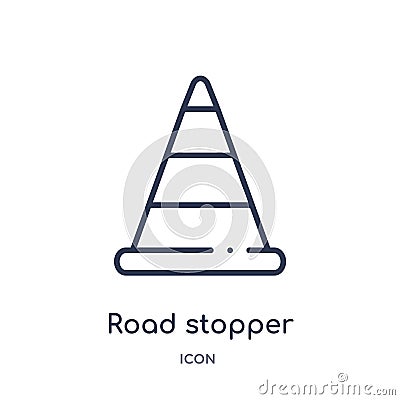 Linear Road Stopper Icon From Construction Outline Collection. Thin ...