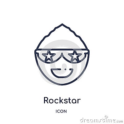 Linear Rockstar Icon From Emotions Outline Collection. Thin Line ...