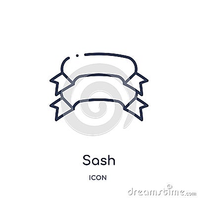 Linear Sash Icon From Education Outline Collection. Thin Line Sash ...