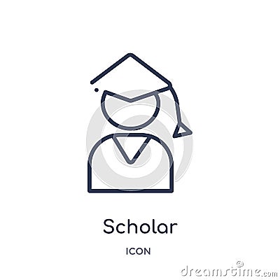 Linear Scholar Icon From Education Outline Collection. Thin Line ...