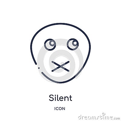 Linear Silent Icon From Emotions Outline Collection. Thin Line Silent ...