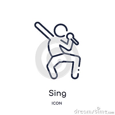 Linear Sing Icon From Activity And Hobbies Outline Collection. Thin ...