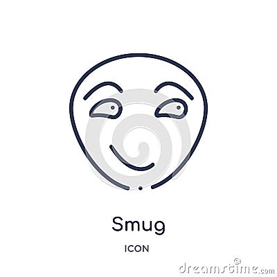 Linear Smug Icon From Emotions Outline Collection. Thin Line Smug ...