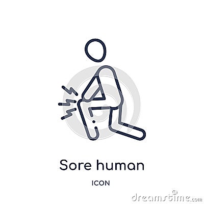 Linear Sore Human Icon From Feelings Outline Collection. Thin Line Sore ...