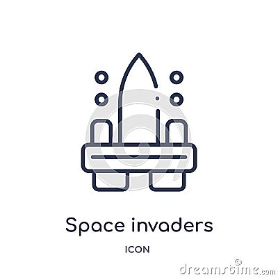 Linear Space Invaders Icon From Entertainment And Arcade Outline ...