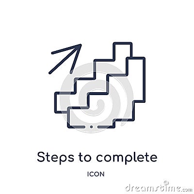 Linear Steps To Complete Icon From Education Outline Collection. Thin ...