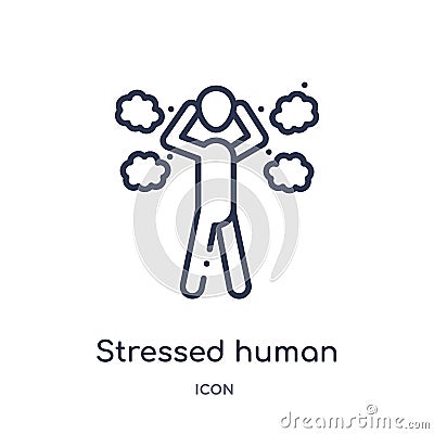 Linear Stressed Human Icon From Feelings Outline Collection. Thin Line ...