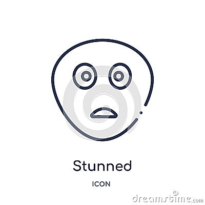 Linear Stunned Icon From Emotions Outline Collection. Thin Line Stunned ...