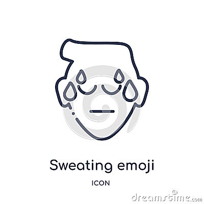 Linear Sweating Emoji Icon From Emoji Outline Collection. Thin Line ...
