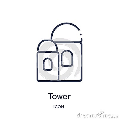 Linear Tower Icon From Desert Outline Collection. Thin Line Tower ...