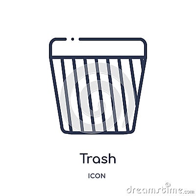 Linear Trash Icon From Kitchen Outline Collection. Thin Line Trash Icon ...