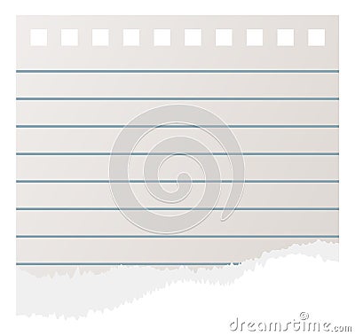Lined Notebook Ripped Piece. Torn Sheet Stripe Cartoon Vector ...