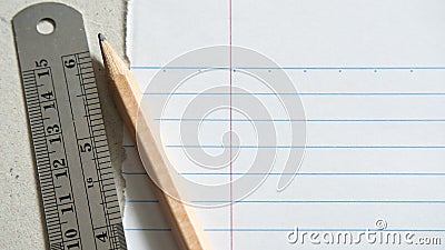 Lined Paper, Pencil And Ruler Royalty-Free Stock Photography ...
