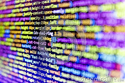 Lines Of Html Code Visible. Programmer Typing New Lines Of HTML Code ...