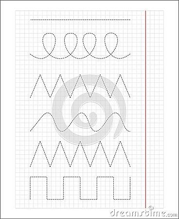 Lines For Teaching Children To Write, Draw, First Writing Cartoon ...