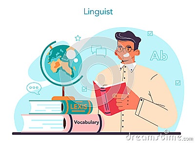 Linguistic Concept. Scientific Study Of Language, Its History Vector ...