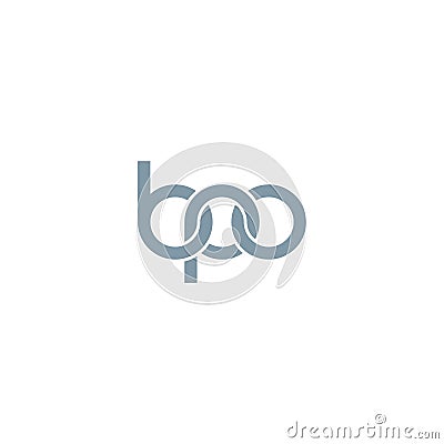 Linked Letters BPO Monogram Logo Design Cartoon Vector | CartoonDealer ...