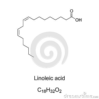 Linoleic Acid, Polyunsaturated Omega-6 Essential Fatty Acid, Chemical ...