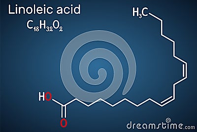 Linoleic Acid, LA Molecule. Omega-6, Polyunsaturated Fatty Acid ...