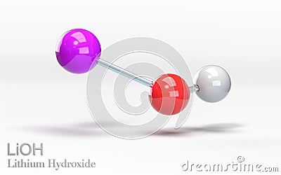 LiOH Lithium Hydroxide. Molecule With Lithium, Oxygen And Hydrogen ...