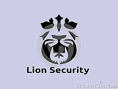 Lion Security Logo Design Cartoon Vector | CartoonDealer.com #304757987
