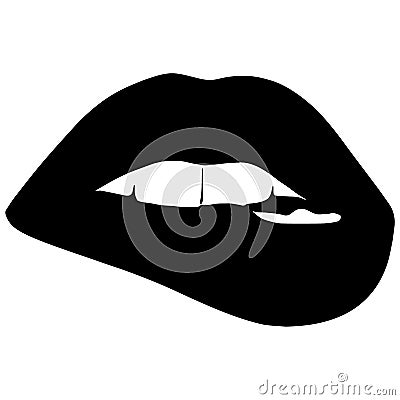 Lip Biting Vector Illustration By Crafteroks | CartoonDealer.com #146404352