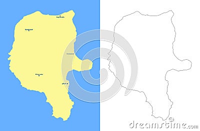 Lipari Island Map Part Of Aeolian Archipelago - Cdr Format Vector ...
