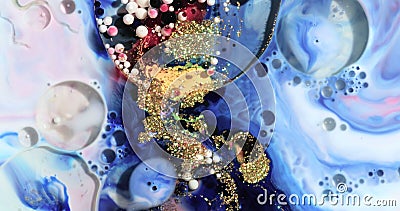 Liquid Paint Mixing Artwork with Splash and Swirl Stock Footage - Video ...