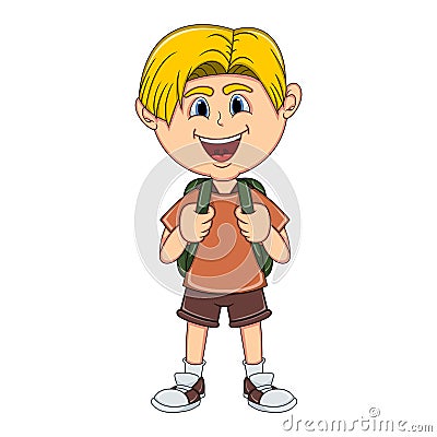 Little Boy Carrying A Backpack Cartoon | CartoonDealer.com #83121725