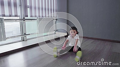 Little Boy Does Exercise To Stretch and Does the Splits after ...