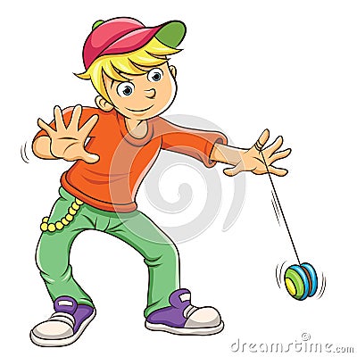 Little Boy Playing Yo Yo Stock Vector - Image: 39539680