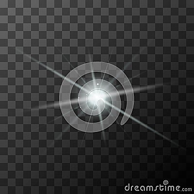 Little Bright White Sparkle With Magic Light Rays On Transparent ...