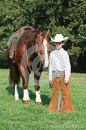Little Cowboy With Horse Stock Photography - Image: 6740952